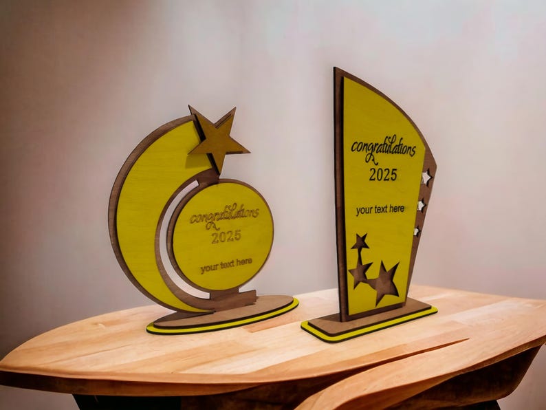 Award Trophy SVG for Laser Cutting 2 Awrds, Glowforge Award File ...