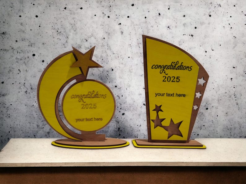 Award Trophy SVG for Laser Cutting 2 Awrds, Glowforge Award File ...