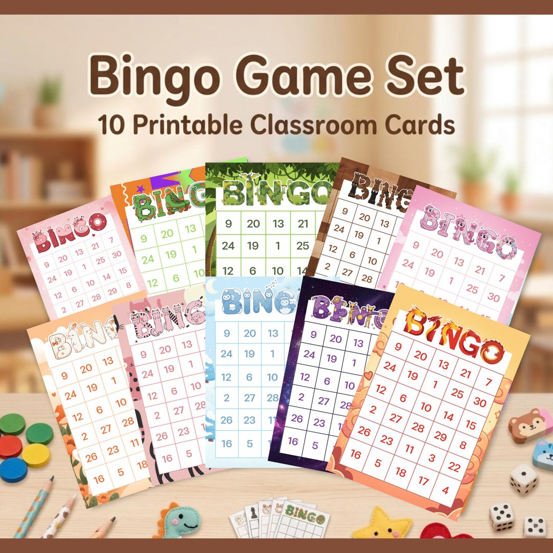Themed Teacher Bingo Game Set | 10 Printable Classroom Cards (digital ...