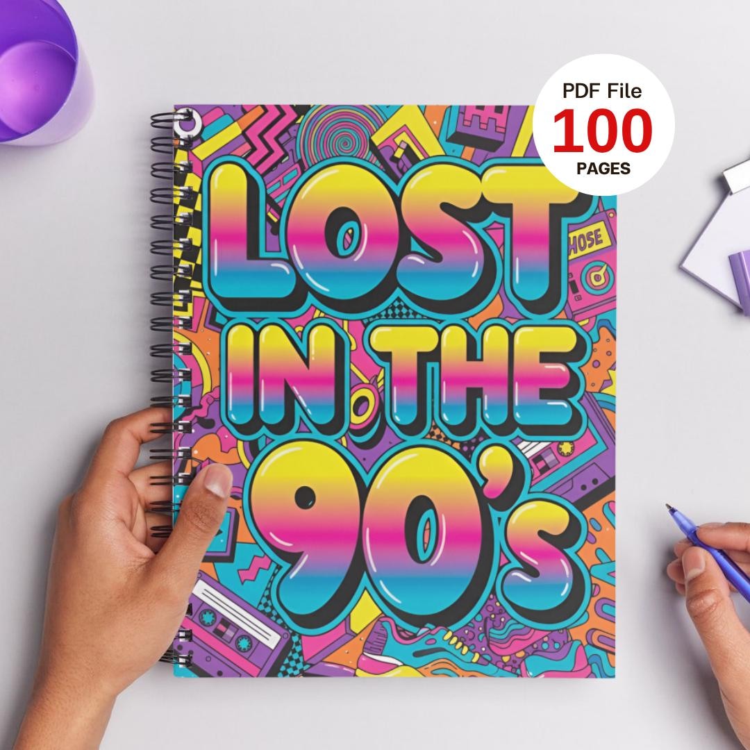 90s Notebook | Retro Colorful Journal (digital Download) - Etsy