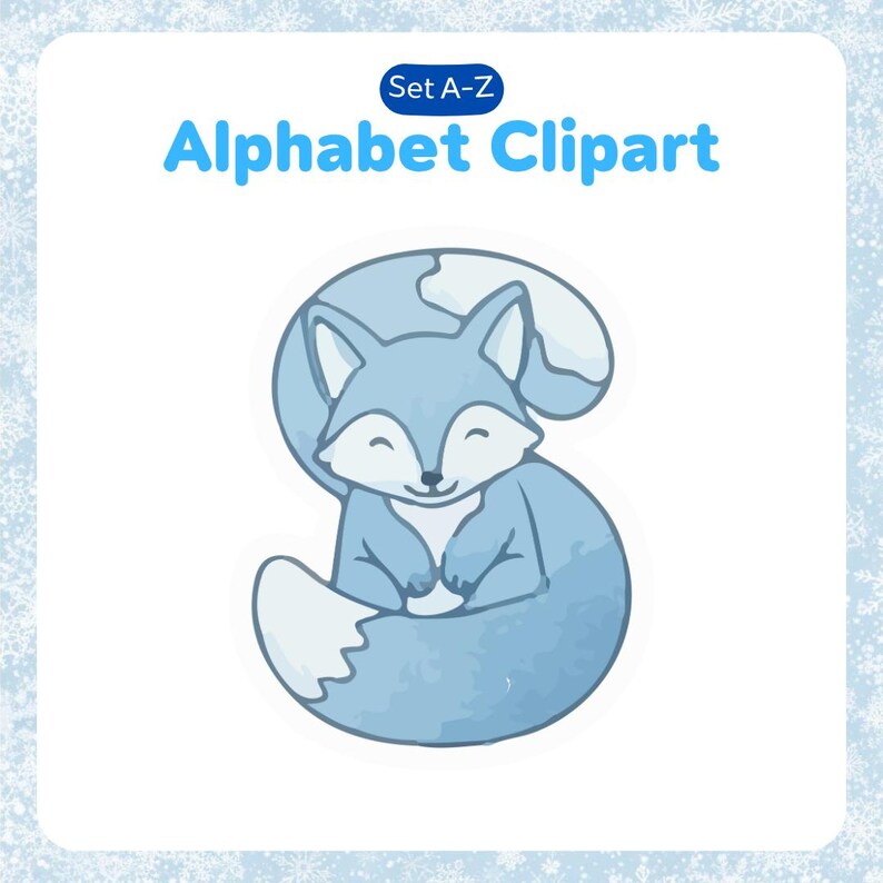 Winter Alphabet Clipart | Snow Font With Animals (PNG, SVG, EPS) - Etsy