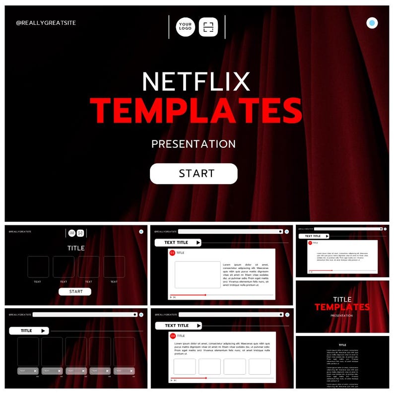 Netflix Style Powerpoint Template | Cinematic Black & Red (digital ...