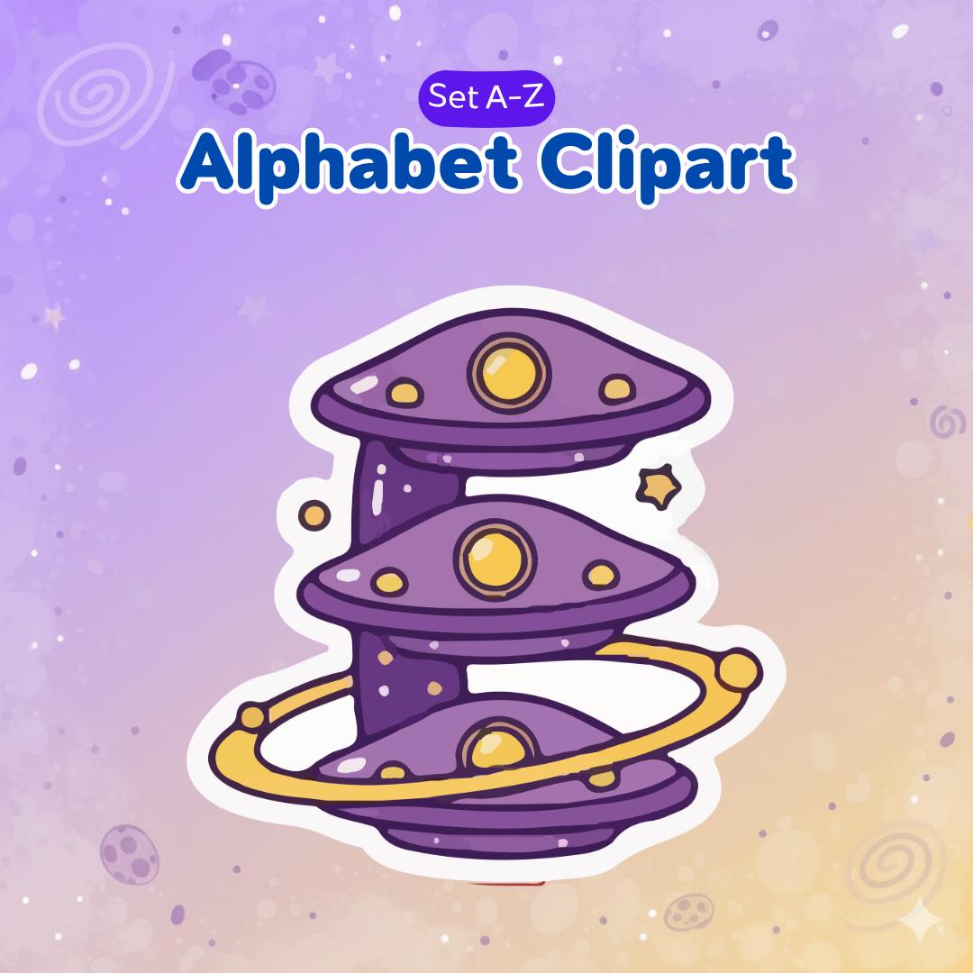 Space Alphabet Clipart – Galaxy Letters A–Z (PNG SVG EPS) Digital ...