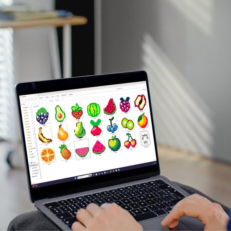 Retro Pixel Art Fruit Clipart Bundle: 20 PNG & EPS (digital Download ...