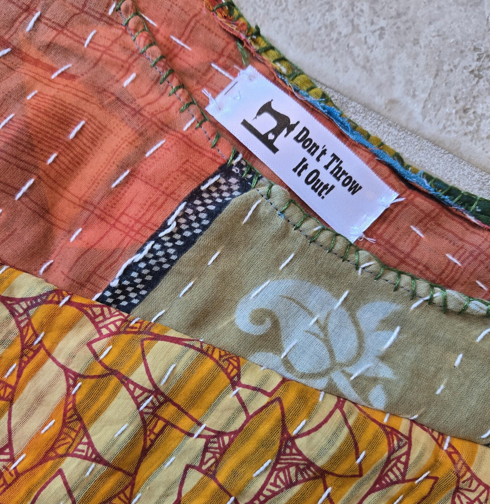 Upcycled Kantha Quilt Set Long Skirt & Top S-L Handmade Don't Throw It ...