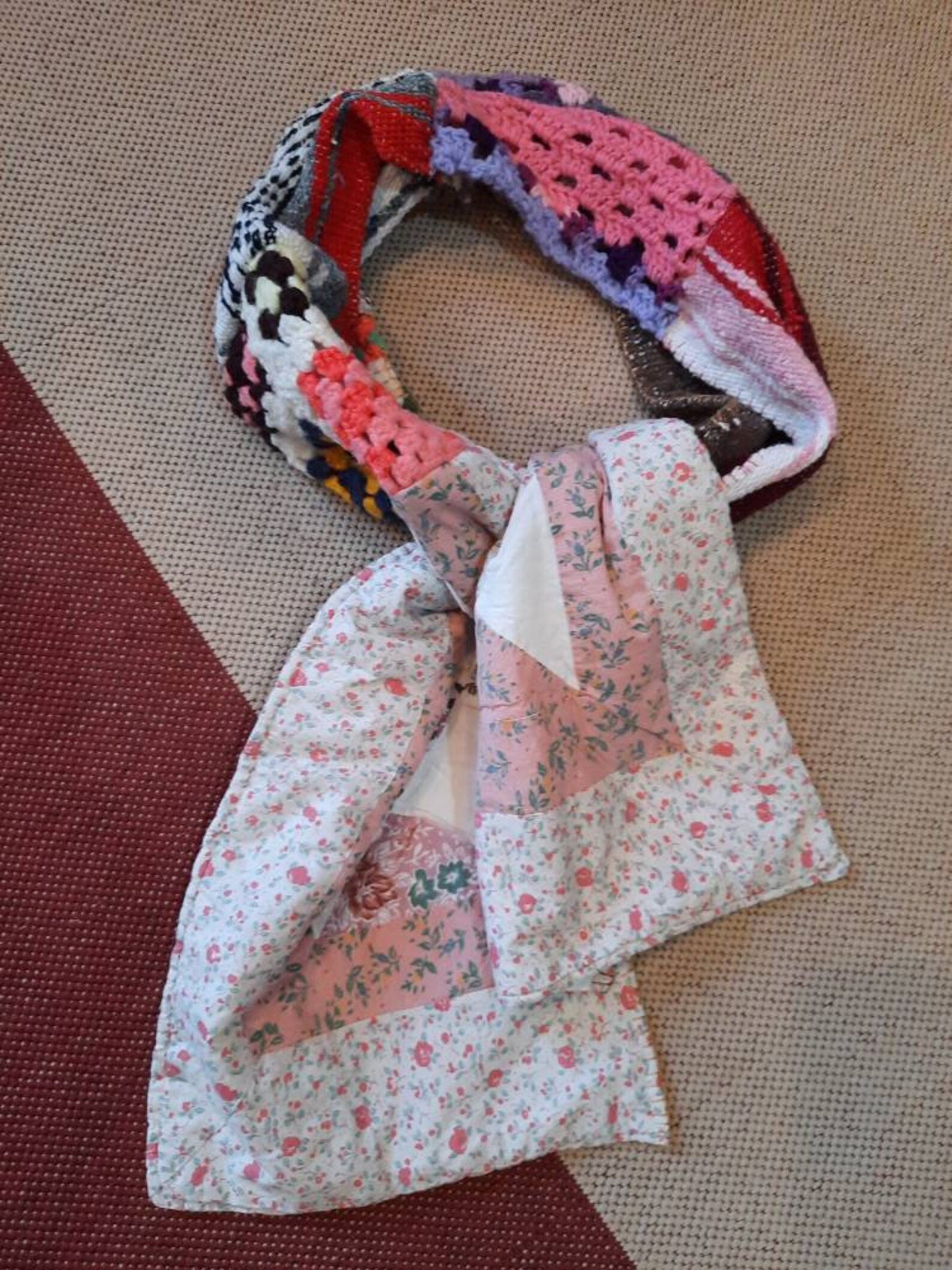 Upcycled Winter Scarf Patches Vtg Quilt Afghan - Etsy