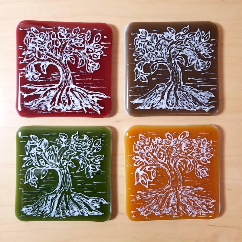 Fused Glass Coasters - Etsy