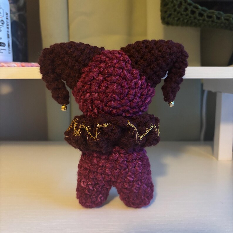 Handmade Crochet Jester Plushie – Whimsical Amigurumi Clown Doll in ...