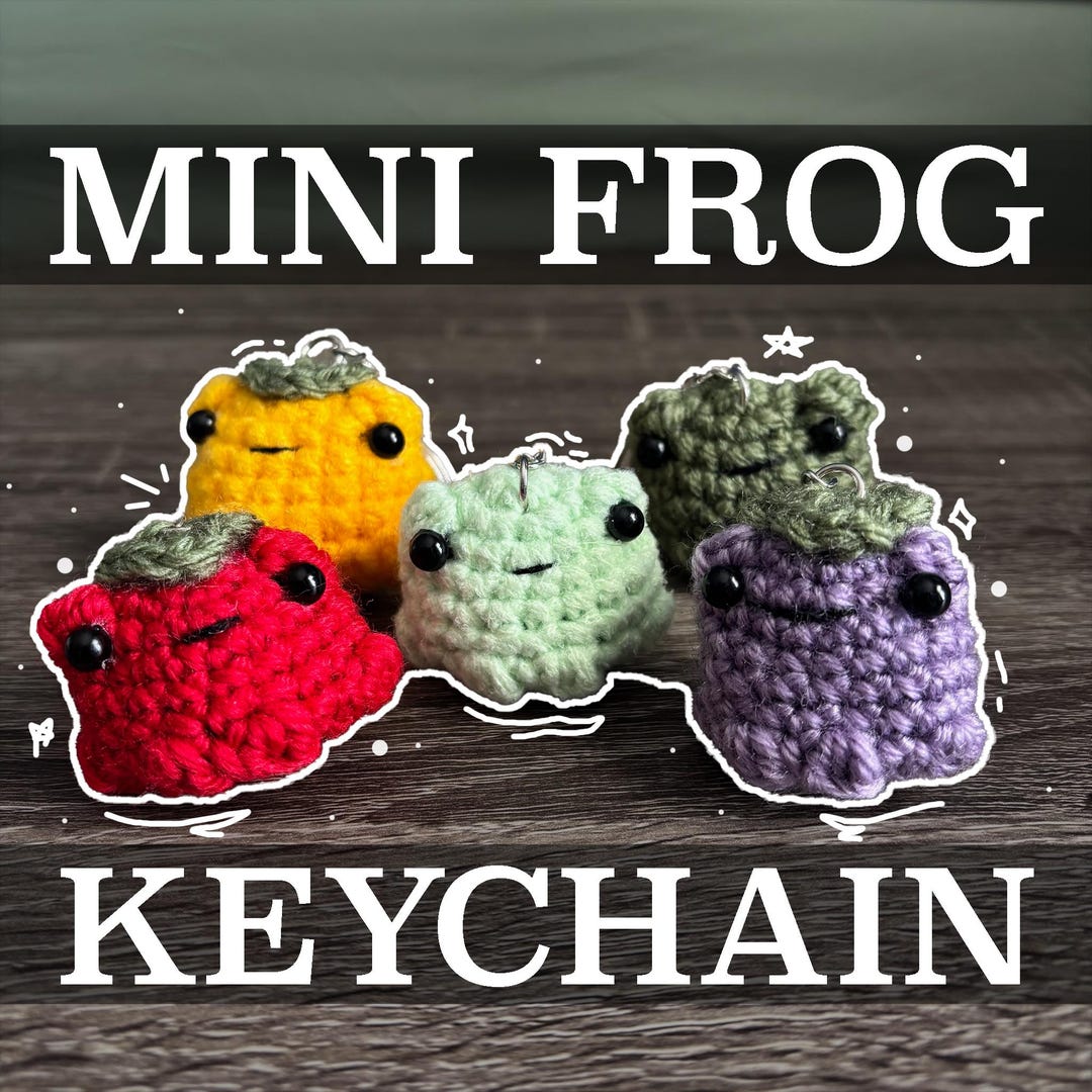 Handmade Crochet Mini Frog Keychain - Cute Frog Accessory for Bags ...