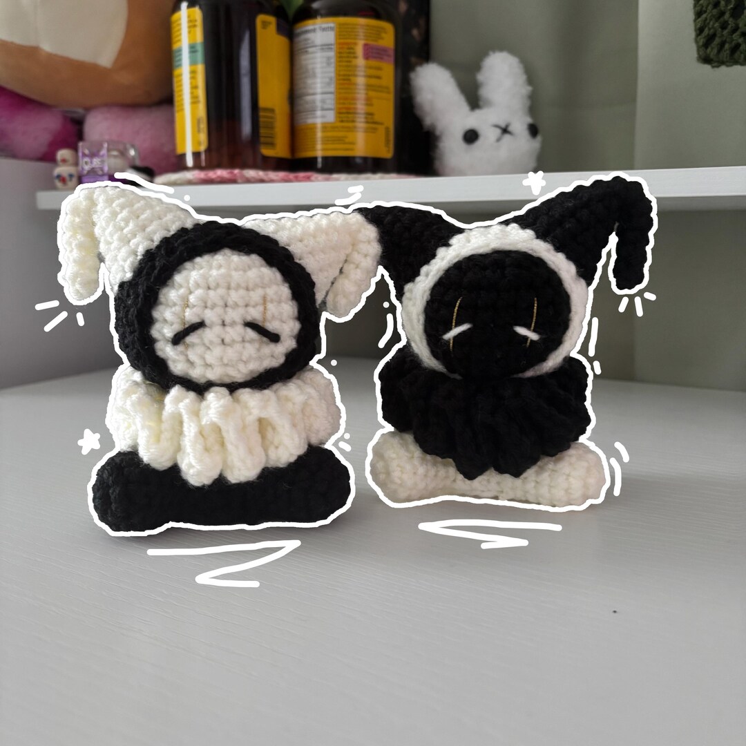 Crochet Jester Plushie: Handmade Amigurumi Clown Doll, Yin Yang - Etsy