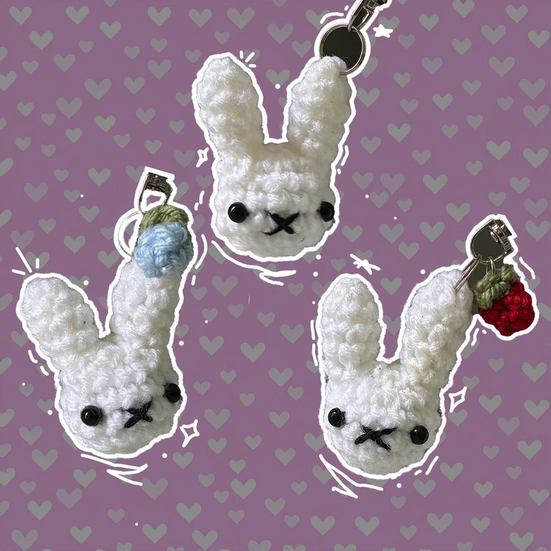 Handmade Crochet Miffy Bunny Keychain – Cute Bunny Keyring – Perfect ...
