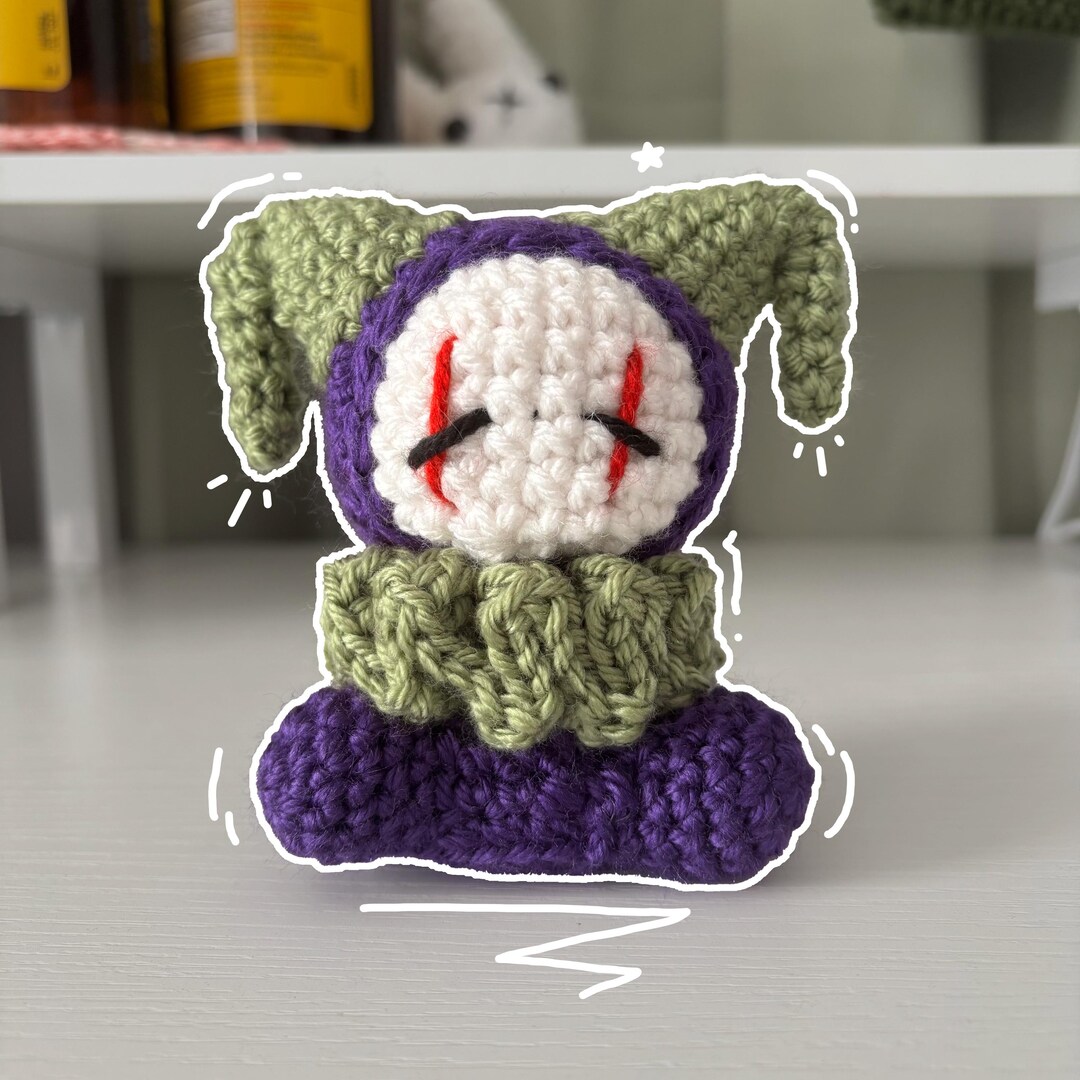 Handmade Joker-inspired Crochet Jester Plushie – Whimsical Amigurumi ...