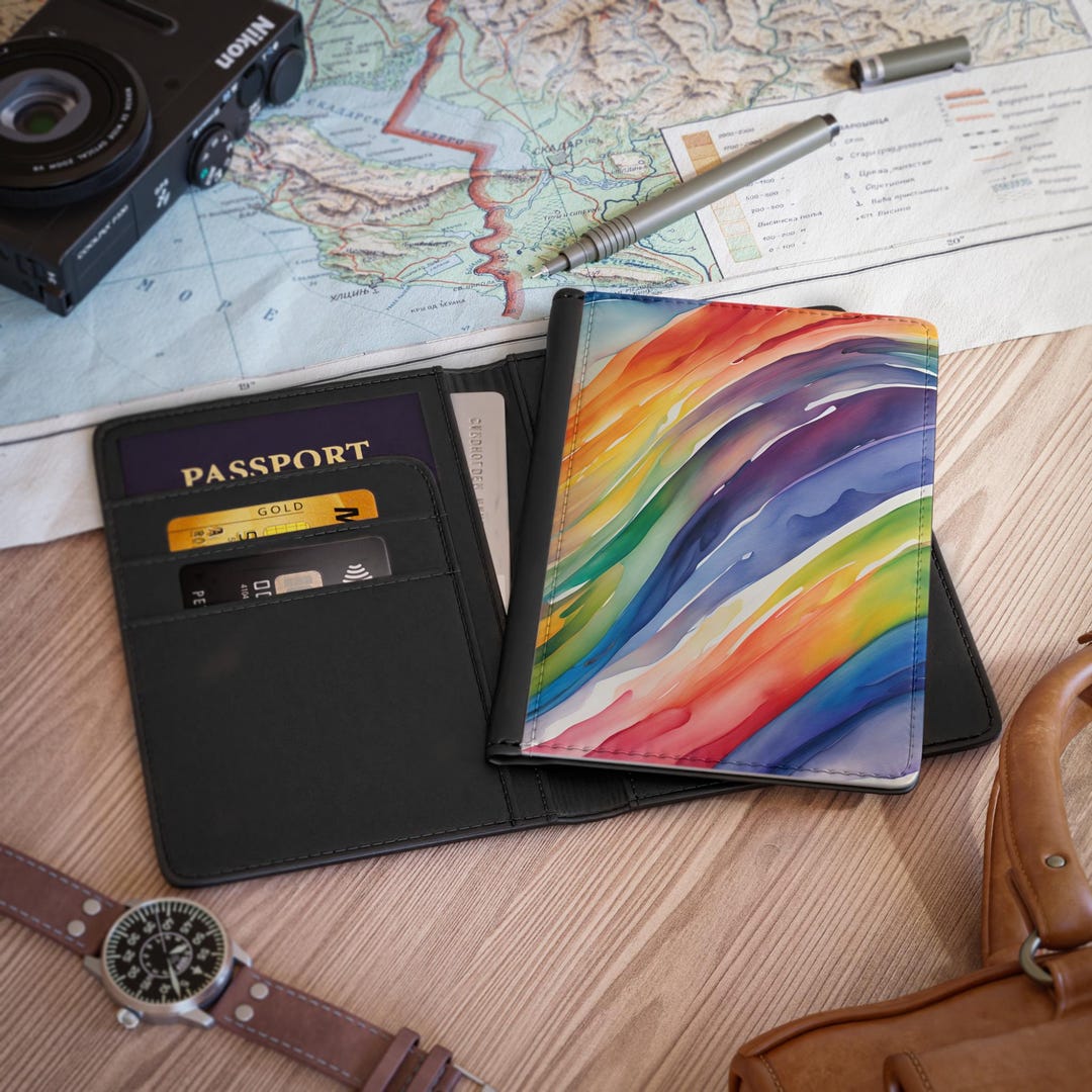 Rainbow Colors Pride Watercolor Beautiful Passport Cover - Etsy