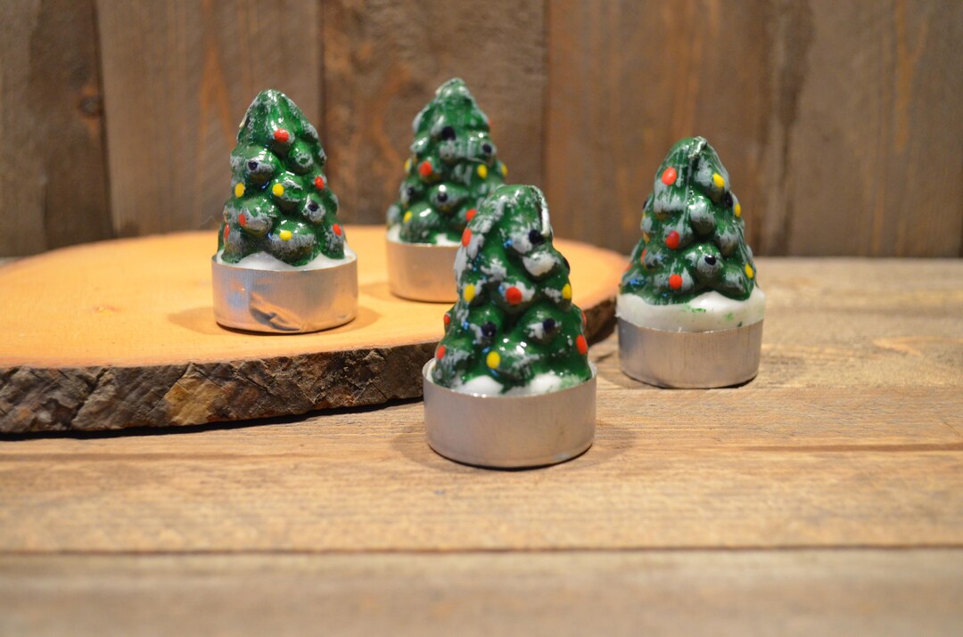 Christmas Tree Votive Candles - 4 Total - Etsy
