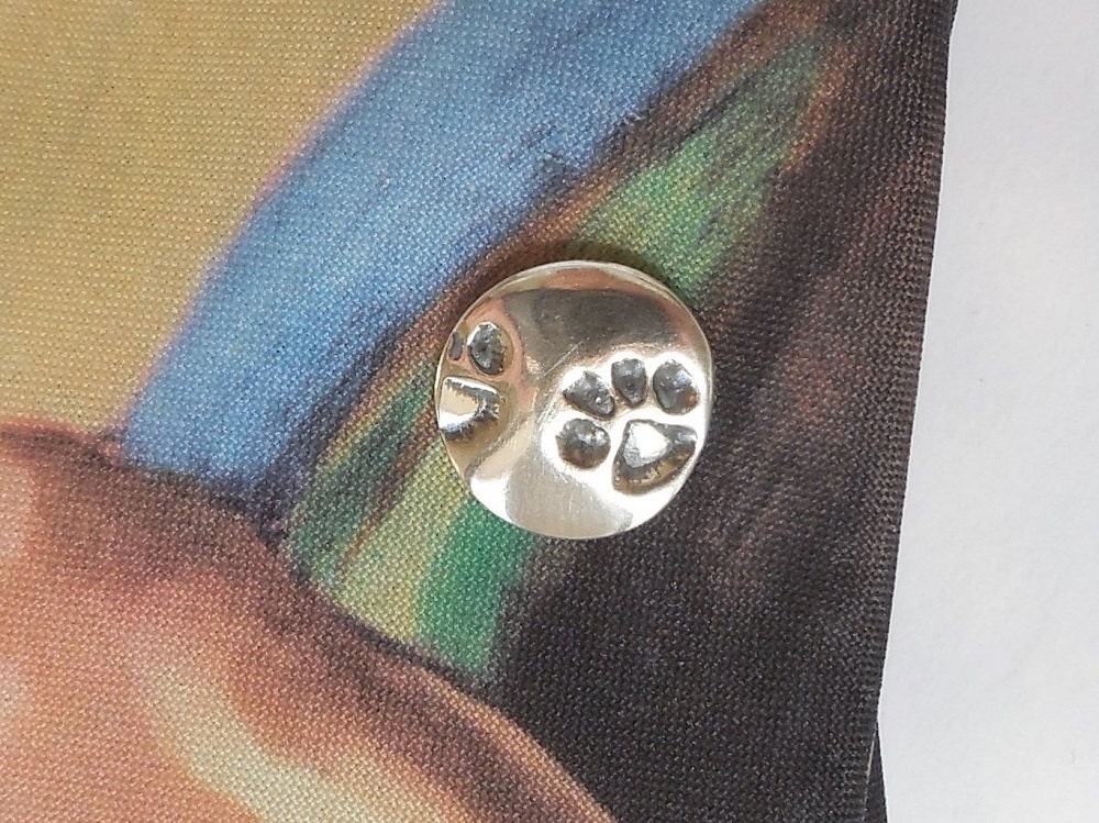 Sterling Paw Print Tie Tack, Pet Paw Lapel Pin - Etsy
