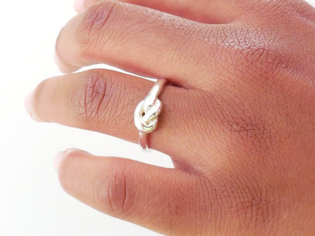 Sterling Love Knot Ring, Slender Ring, Understated Ring, Sweetheart ...
