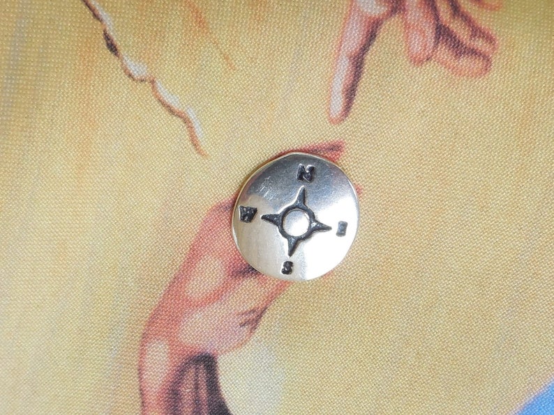 Sterling Compass Tie Tack, Travel Lapel Pin, Under 20, Traveler Jewelry ...