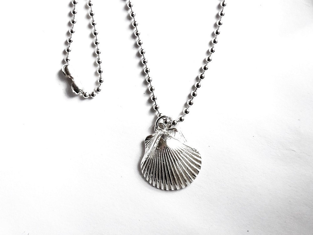 Sterling Shell Necklace Beach Jewelry Dramatic Nautical - Etsy