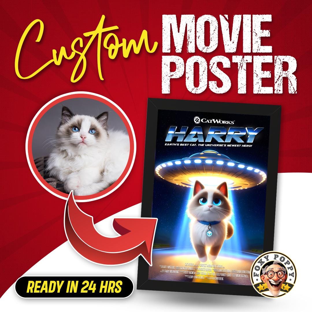 Custom Movie Poster Pixar-inspired Custom Cartoon Poster of Your Pet ...