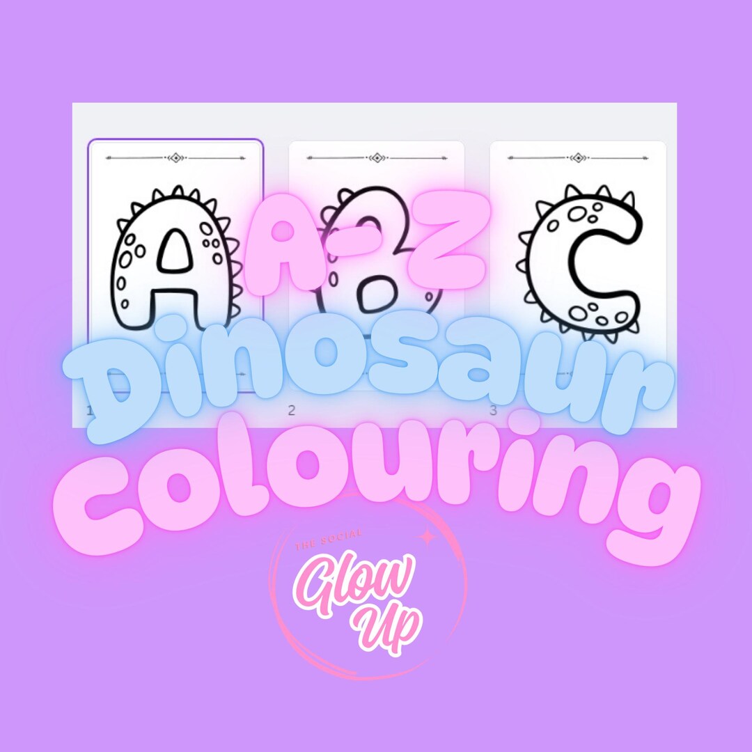 A-Z Dinosaur Colouring in Pages - Etsy