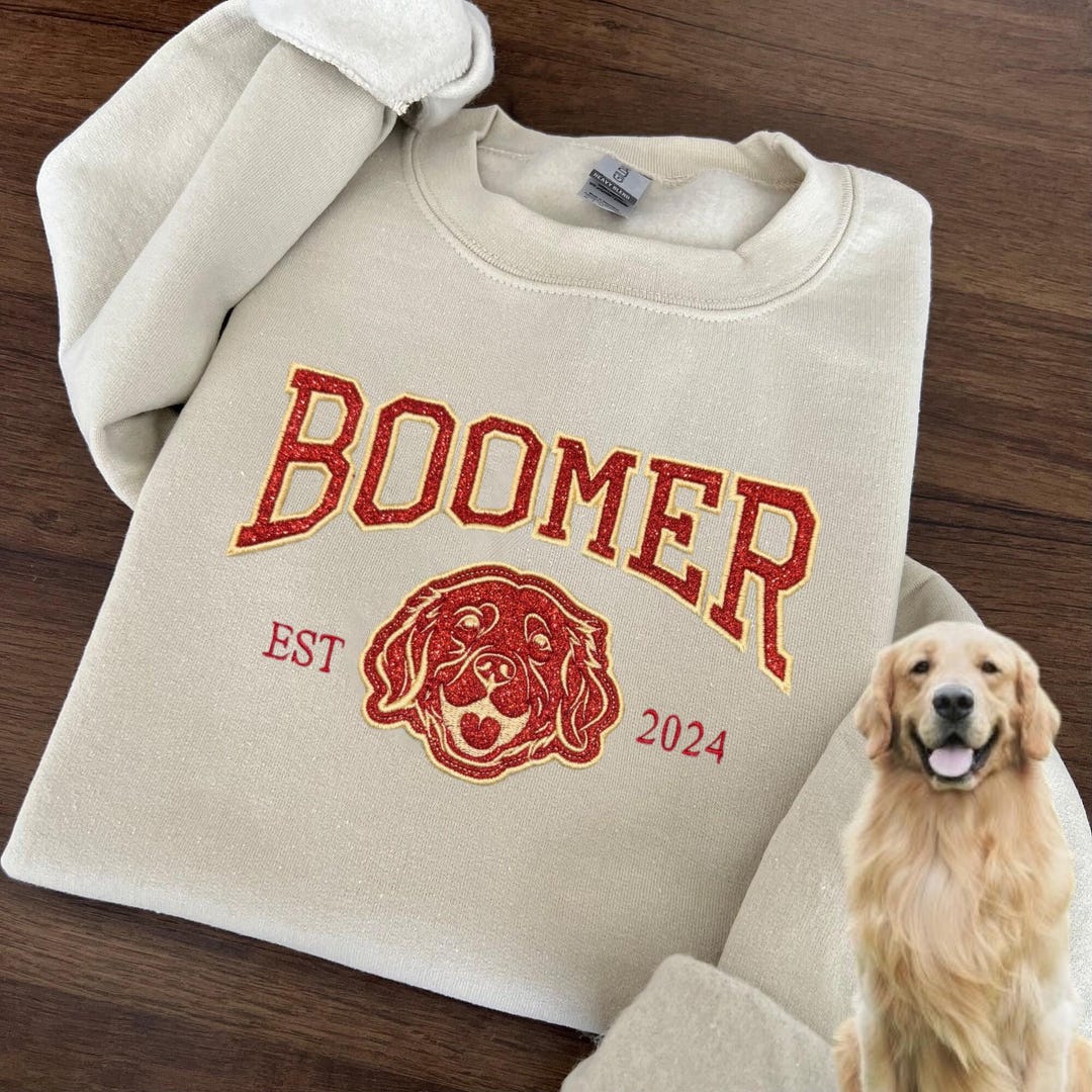 Varsity Custom Embroidered Dog Sweatshirt | Custom Dog Sweater ...