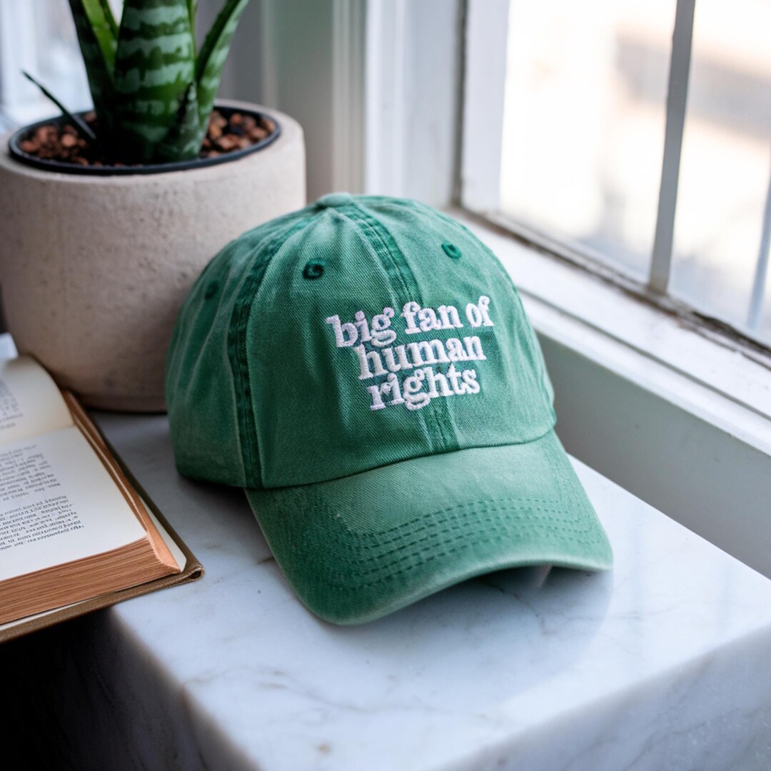 Human Rights Advocate Hat, Embroidered Cotton Cap - Etsy