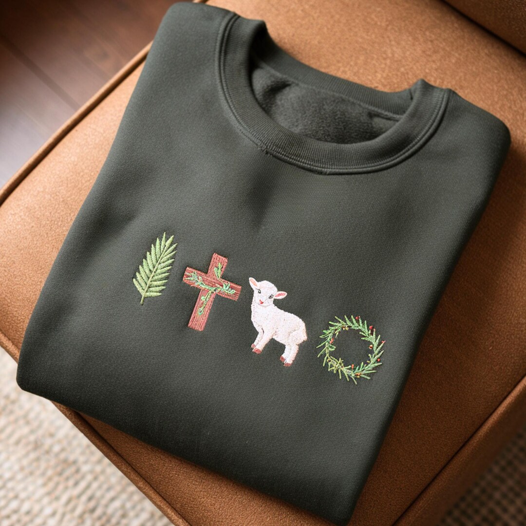 True Story Easter Cross Embroidered Sweatshirt, Christian Easter ...