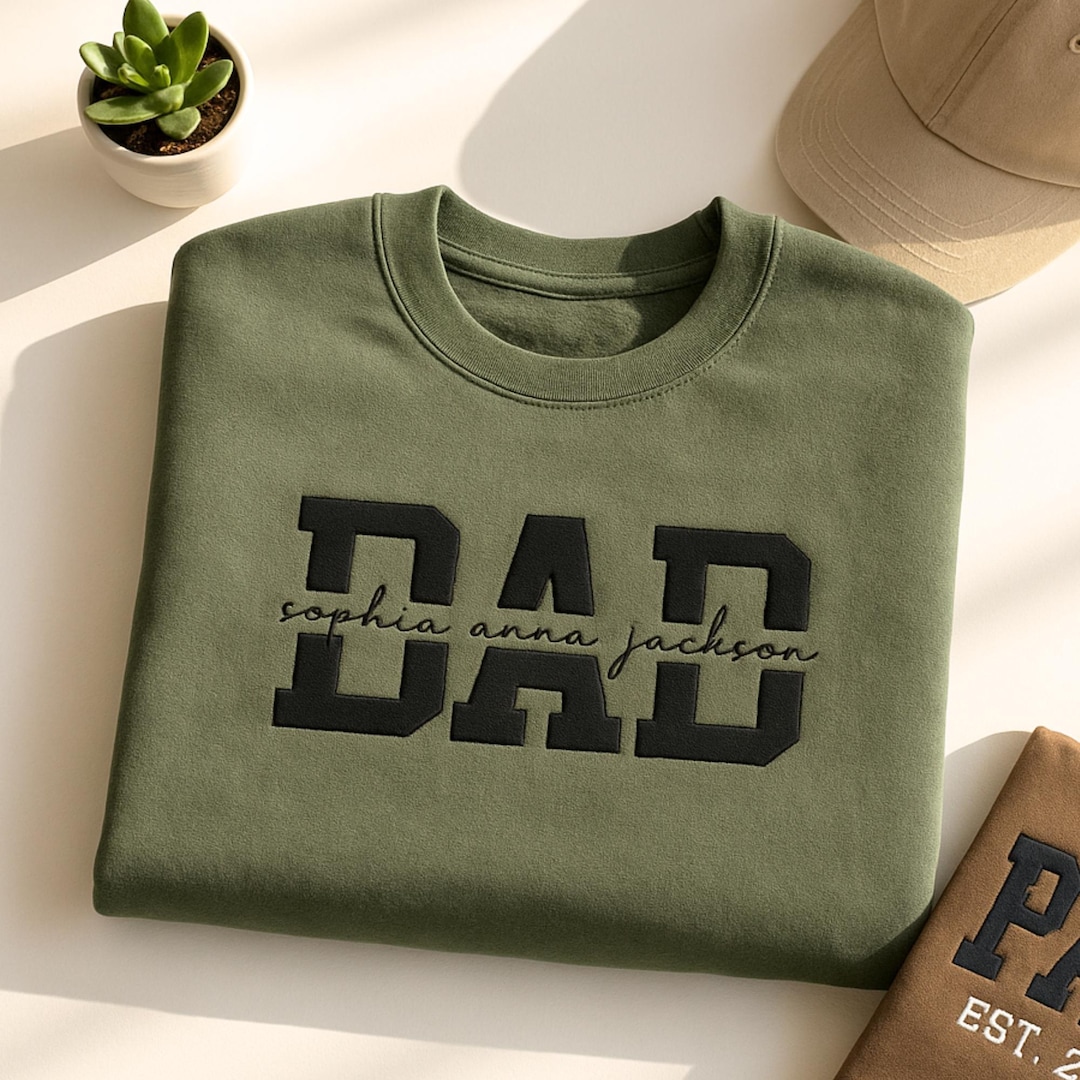 Personalized Dad Sweatshirt With Kid Names, Father's Day Gift - Etsy