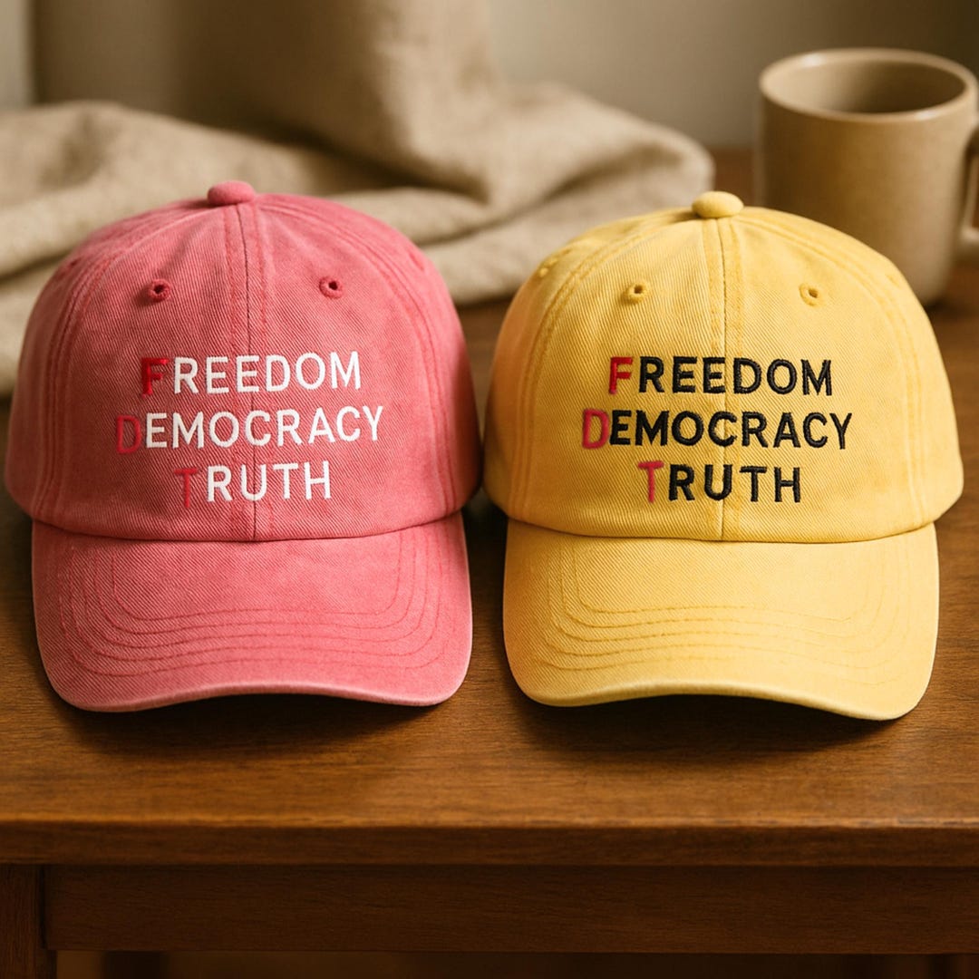 FDT Freedom Democracy Truth Embroidered Hat, Anti-trump Dad Cap ...