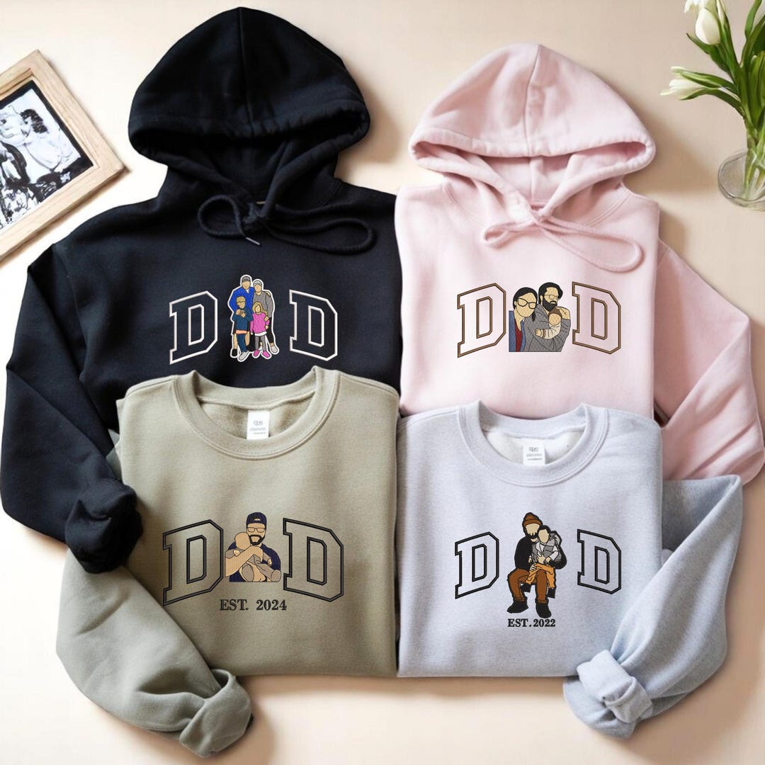 Embroidered Dad Shirt, Custom Embroidered Father Tshirt, Custom Father ...