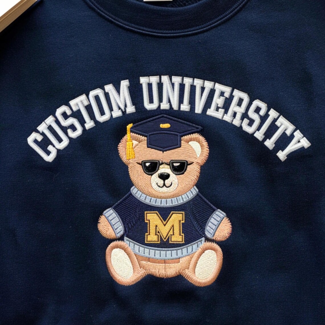 Custom College Bear Embroidered Sweatshirt, University Merch - Etsy