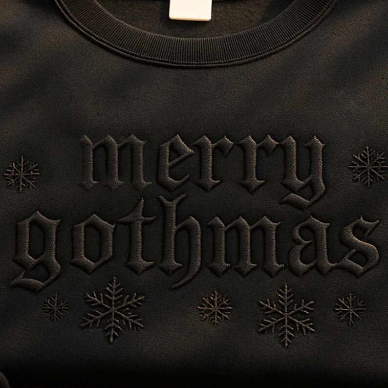Merry Gothmas Embroidered Sweatshirt: Gothic Christmas Tee - Etsy