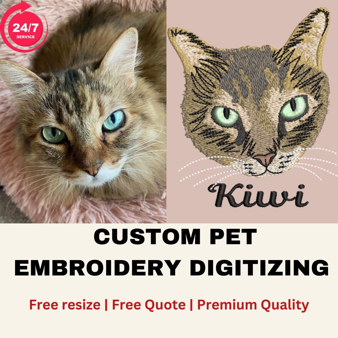 Custom Embroidery Digitizing Pattern, Pet Embroidery Designs for ...