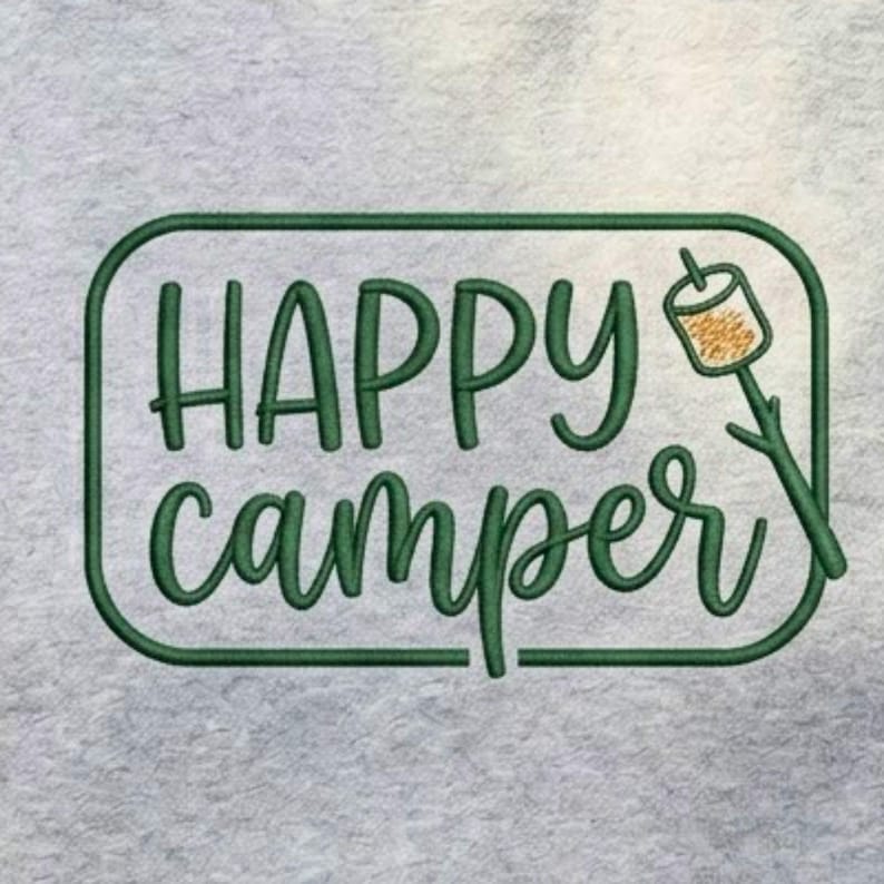 Embroidered Happy Camper Sweatshirt, Camp Life Adventure Crewneck ...