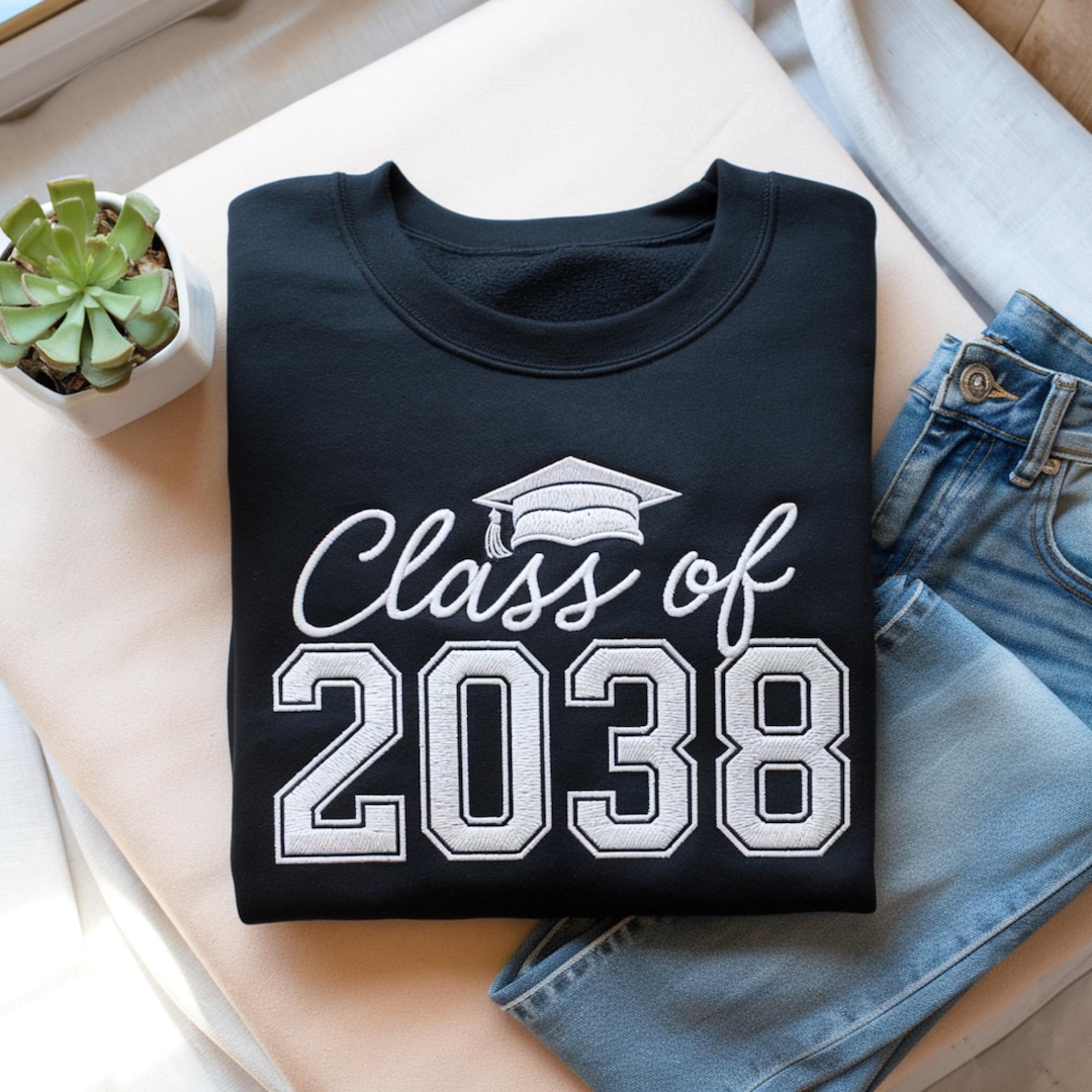 Class of 2038 Embroidered Shirt, Graduation Gift - Etsy