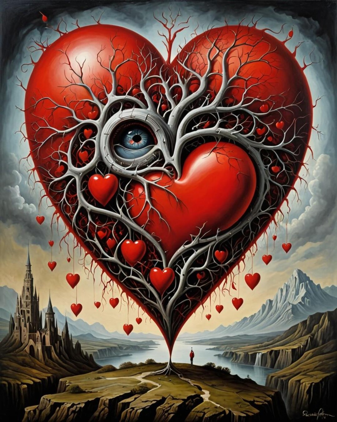Red Heart, Surrealism Art - Etsy