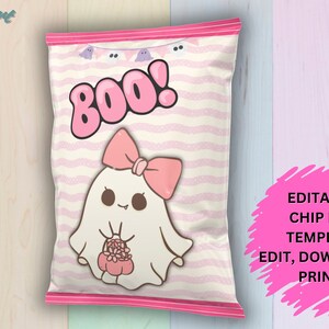 Canva Cute Chip Bag Template for Halloween Party Souvenir - Etsy