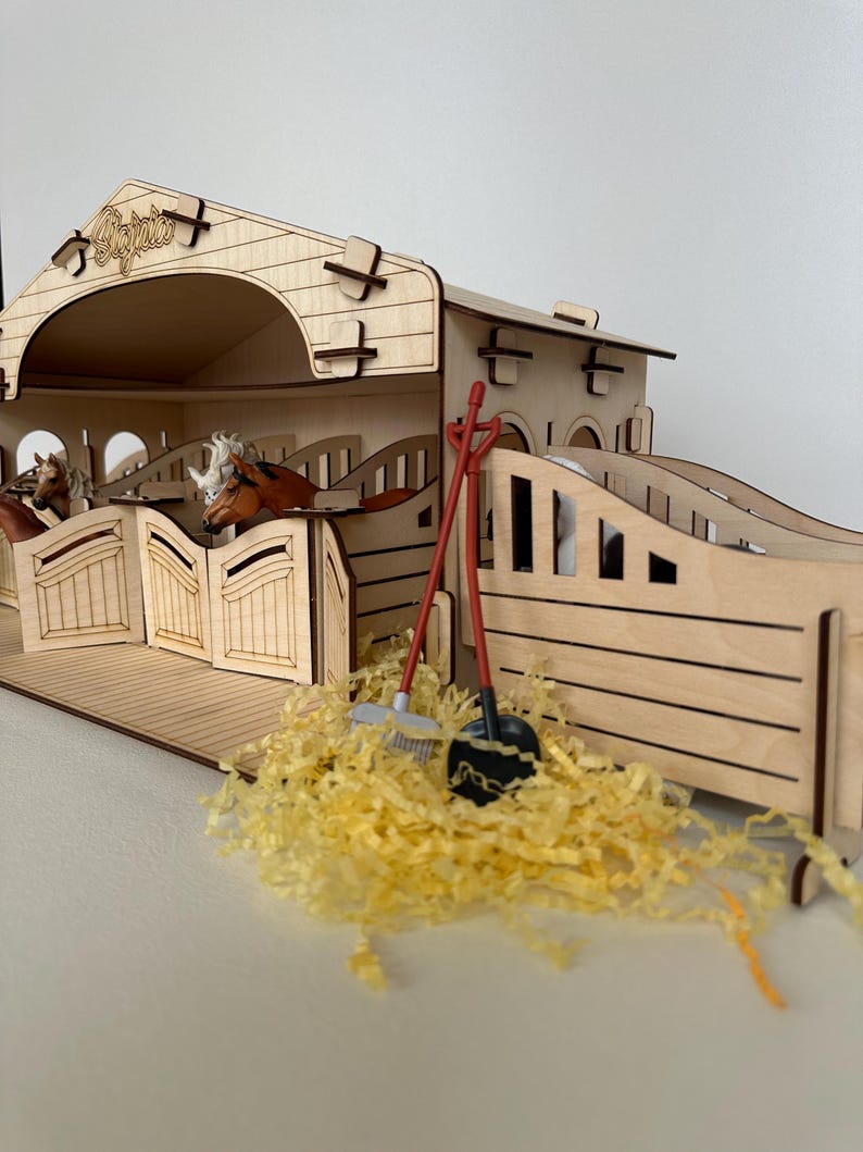 Large Wooden Stable for Schleich, Collet, Breyer Horses, With Room for ...