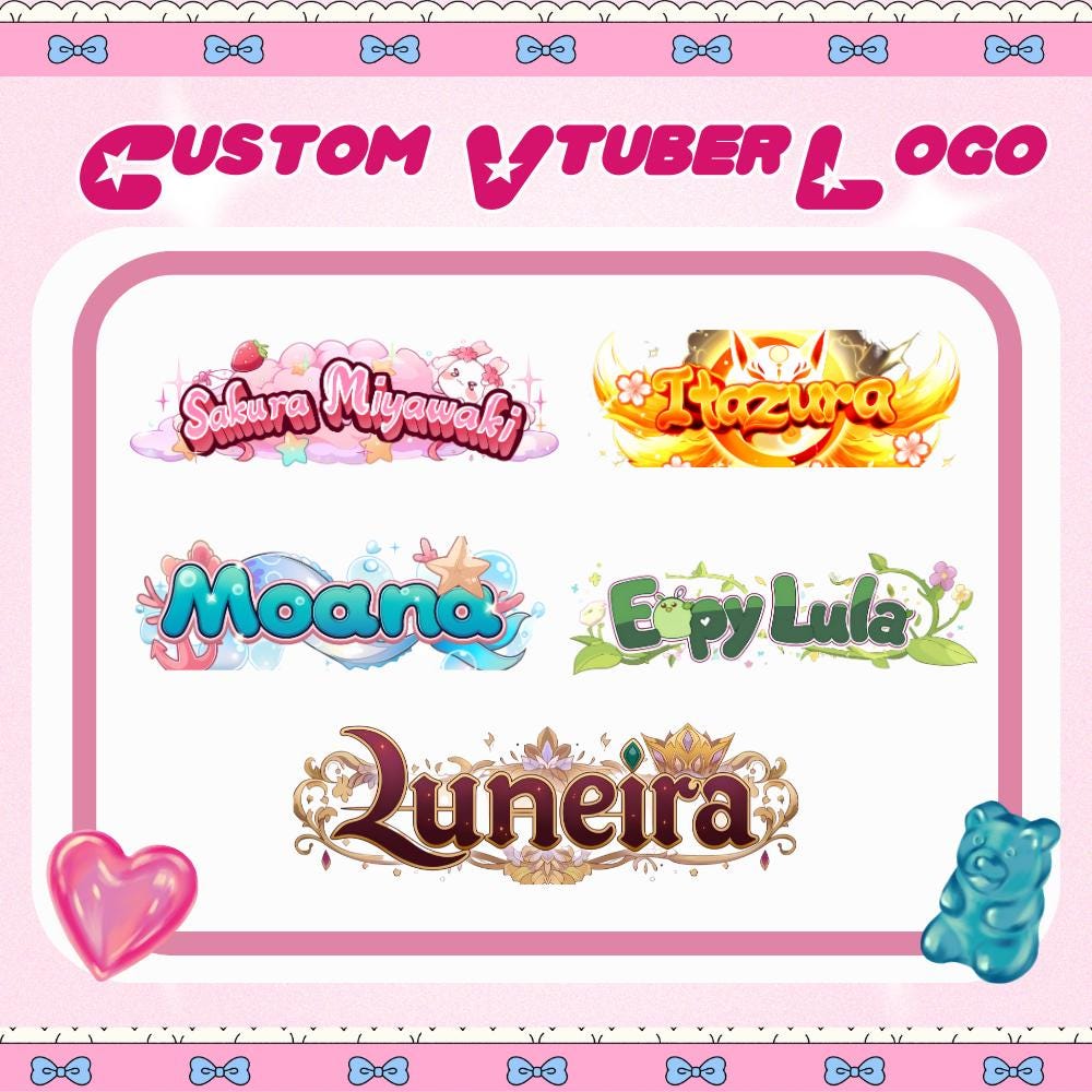Custom Vtuber Logo, Vtuber Logo, Vtuber Asset, Vtuber Model, Logo ...
