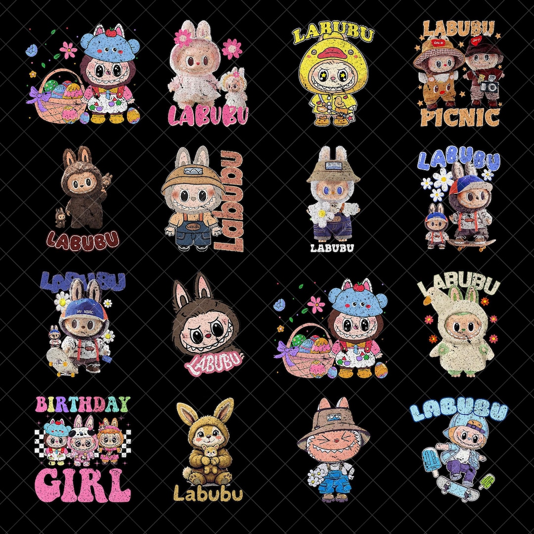 Pacote Labubu PNG, Labubu PNG, Adesivo Labubu PNG, Arquivo para ...