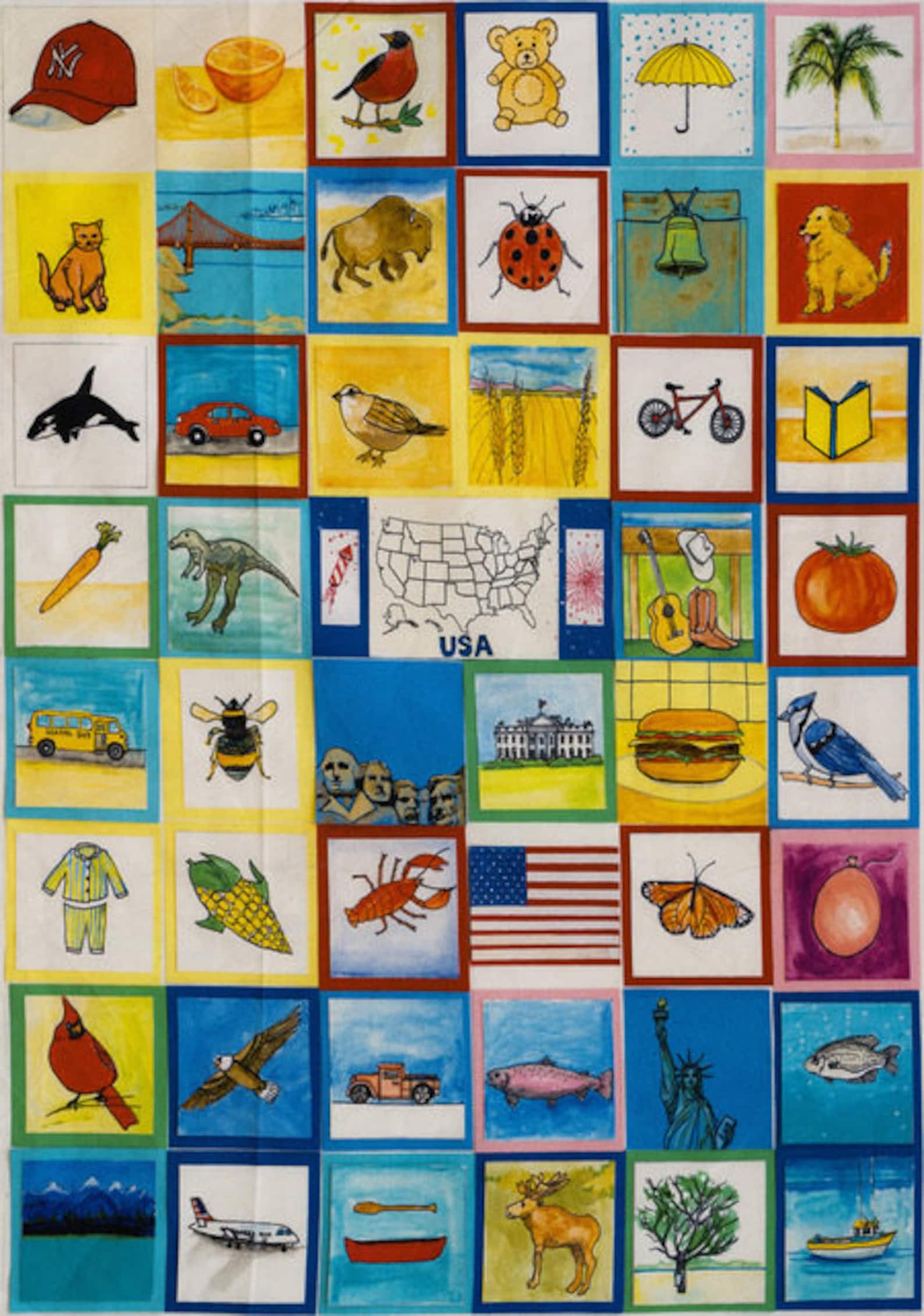 I SPY USA Quilt Fabric Panel. You Sew Around This Panel to Make a ...