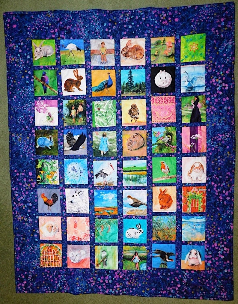 NATURE Quilt Panel Fabric Each Image is 4 1/4"x4" - Etsy