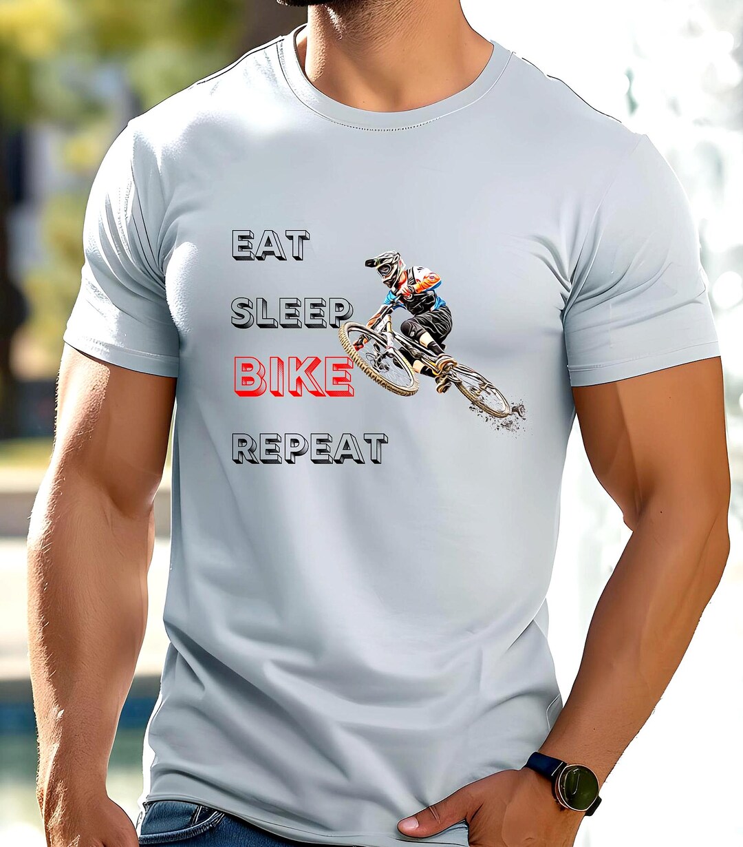 Eat Sleep Bike Repeat Shirt: Funny MTB Graphic Tee - Etsy