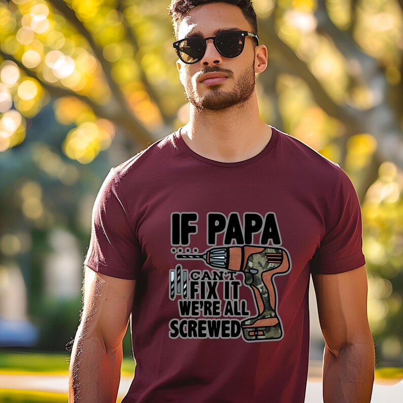 Funny Papa Fix It T-shirt - Handyman Drill Tool Design, Christmas Gifts ...