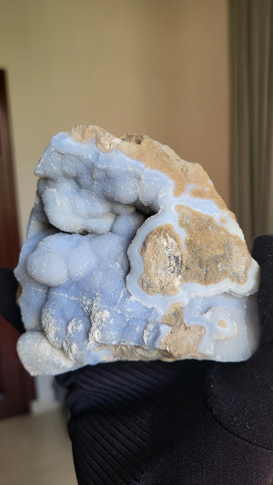 Botryoidal Blue Chalcedony Specimen - Druzy Sugar Chalcedony Geode ...