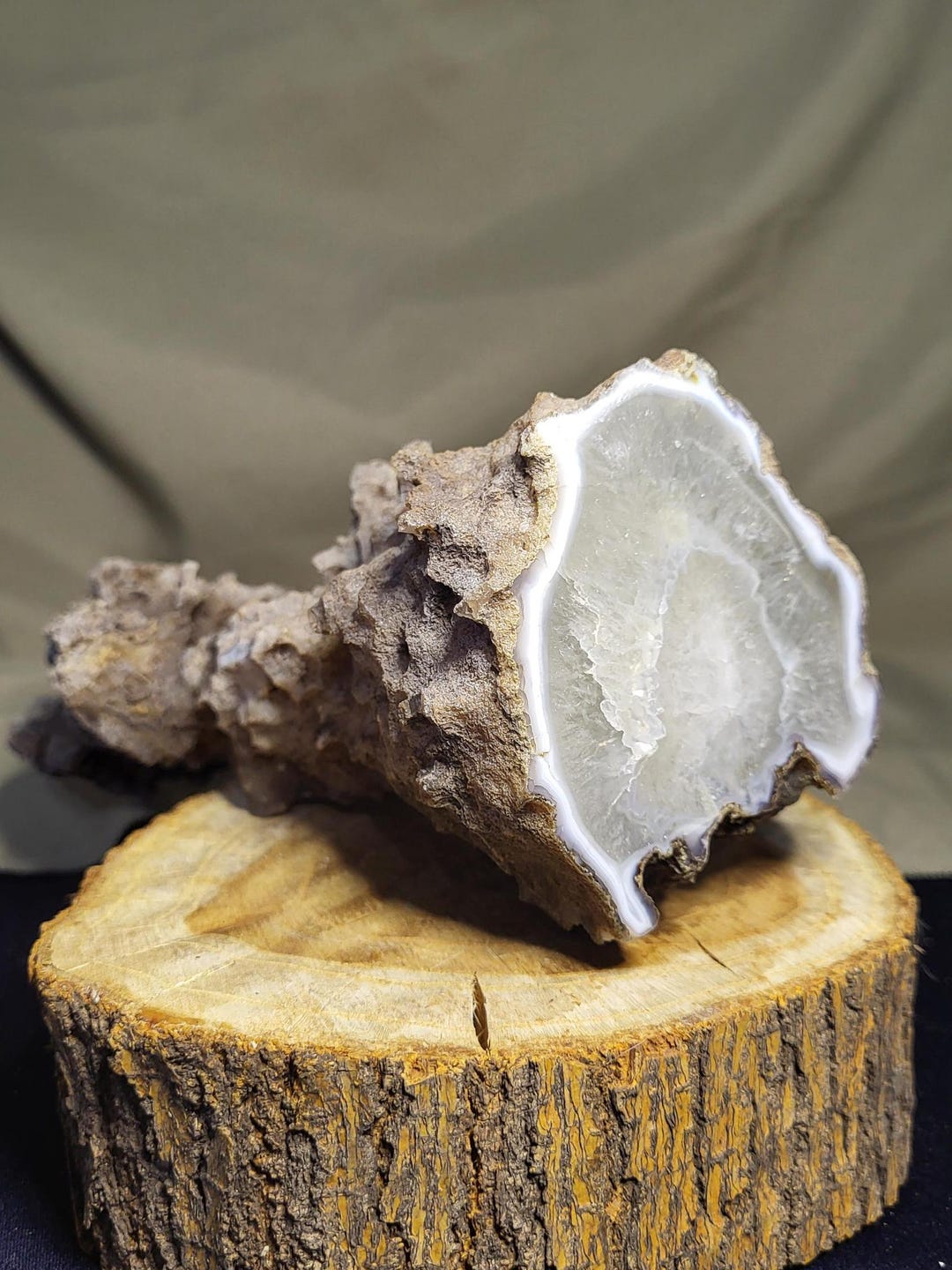 Extraordinary Rough Crystal Geode Spicemen, Big Horn Shape Polished ...