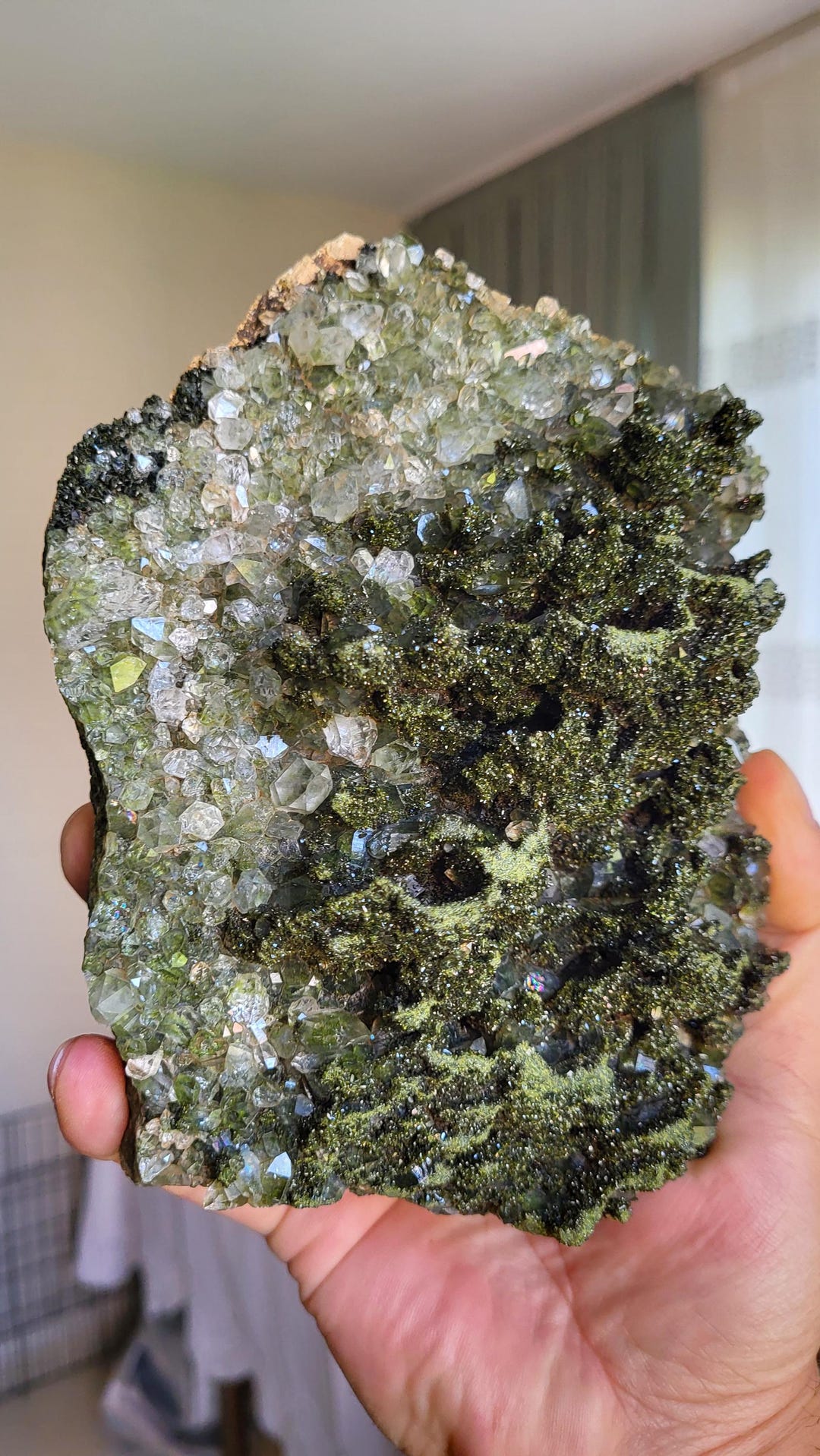 Stunning Forest Epidote With Quartz - Raw Specimen for Home Decor ...