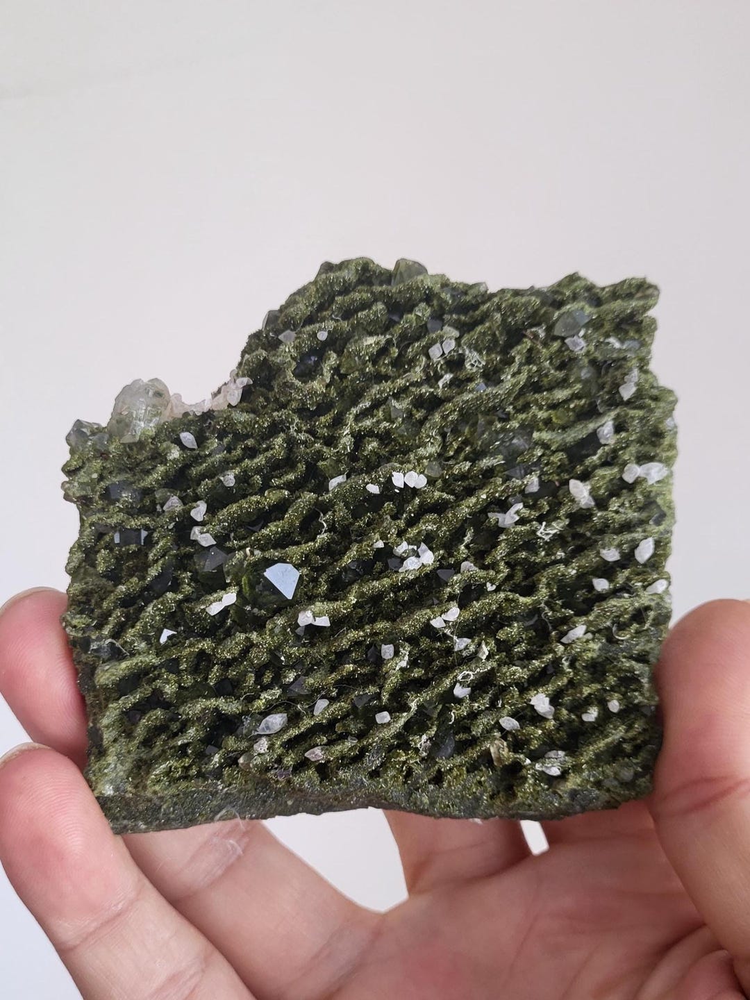 Epidote and Quartz Crystal Cluster With Dolomite Flakes Small Plate ...
