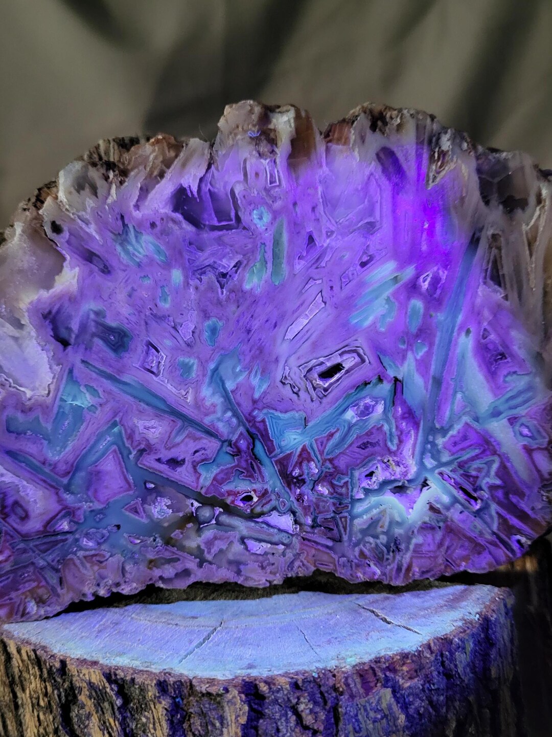 Huge Stick Agate Rough Spicemen Pair With UV Reaction, Colourful ...