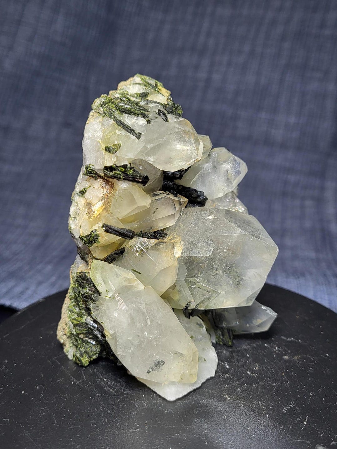 Clear Quartz With Epidote Cluster- High Transparency Big Crystal From ...